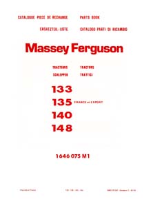 Revue technique, manuel d'entretien, manuel d'atelier, tracteur Massey Ferguson 135, 140 Super ...